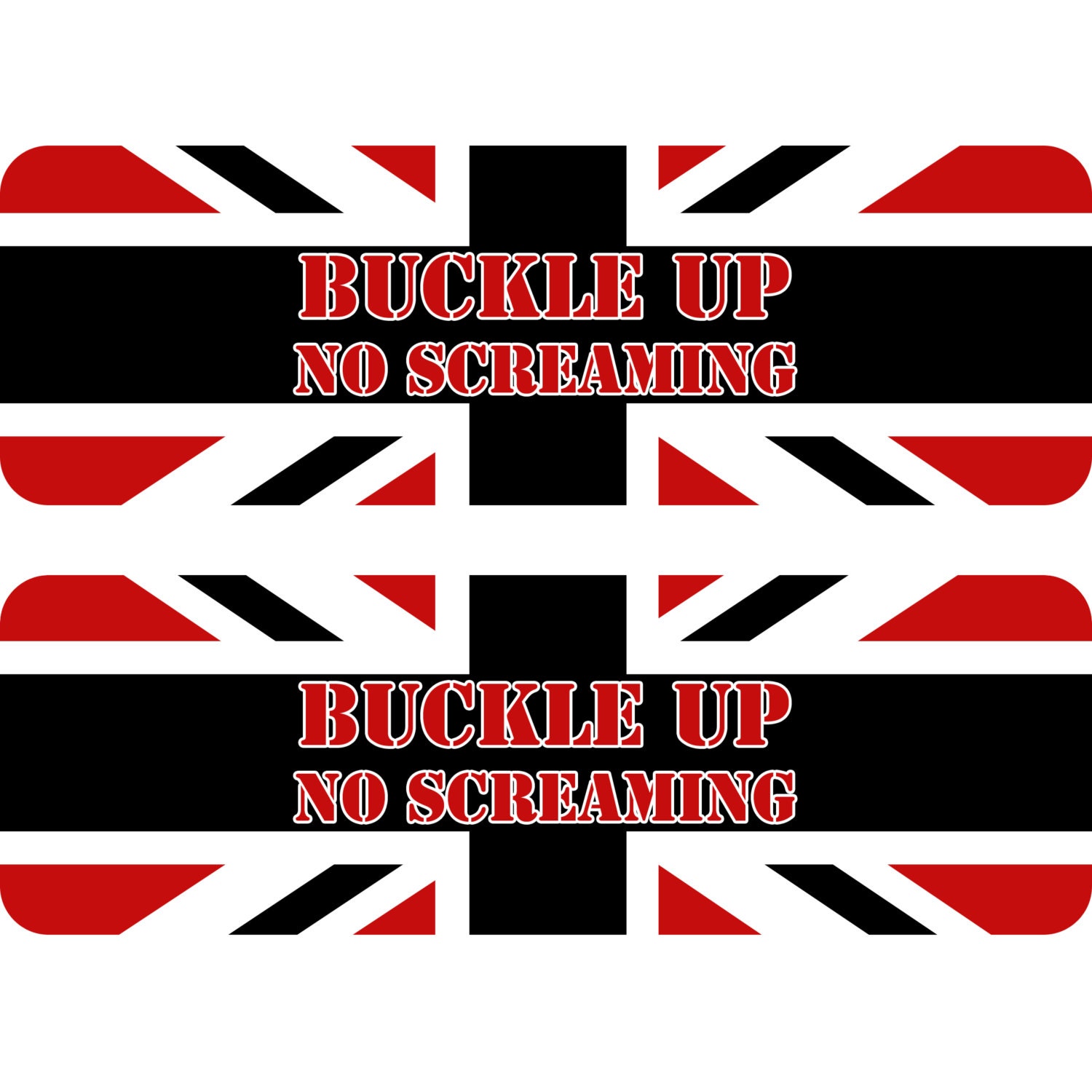 Visor sticker Set Buckle Up No Screaming