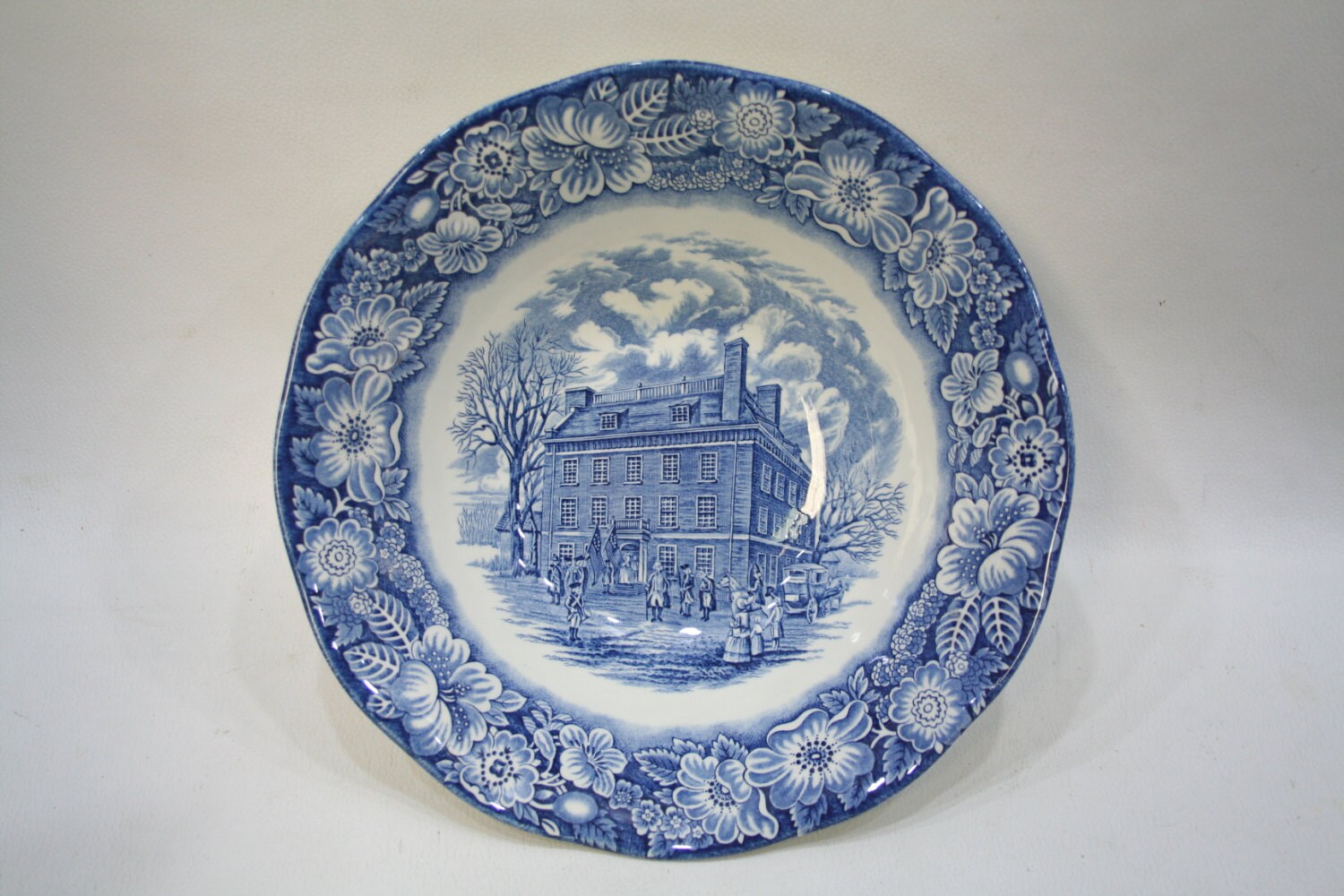Liberty Blue Serving Bowl 8 1/2 inch Fraunces Tavern Staffordshire ...