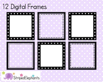 Items similar to Digital Rectangle Frames - 20 Colorful Rectangles with ...