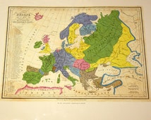 Popular items for vintage europe map on Etsy