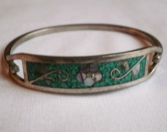 Alpaca Silver Hinged Bracelet