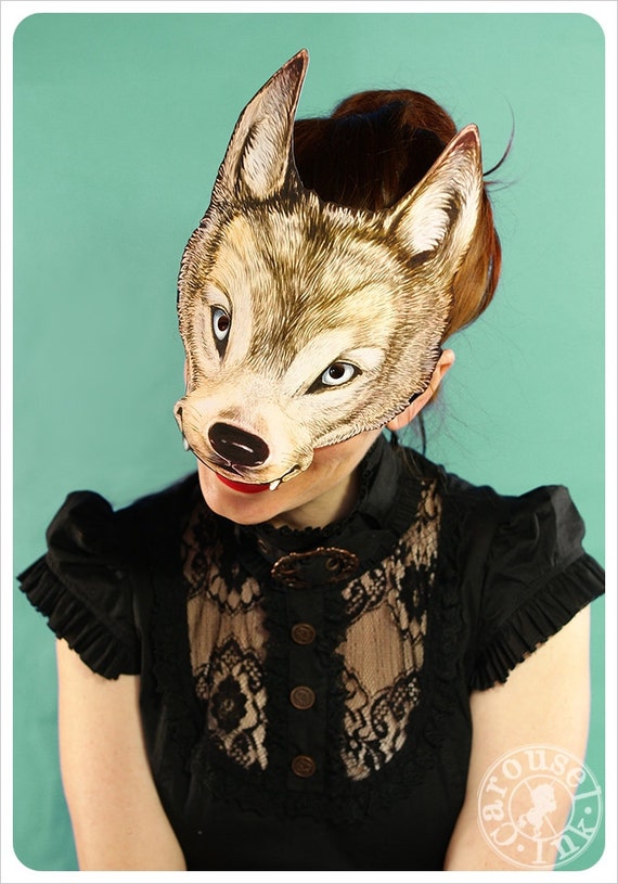 WOLF Mask by Carousel Ink Victorian Paper MASK by Carouselink