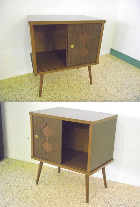Mid Century Modern Record Player Cabinet storage Console Fab