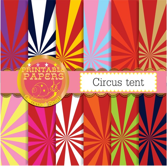 Circus digital scrapbook paper 12 papers circus by GemmedSnail