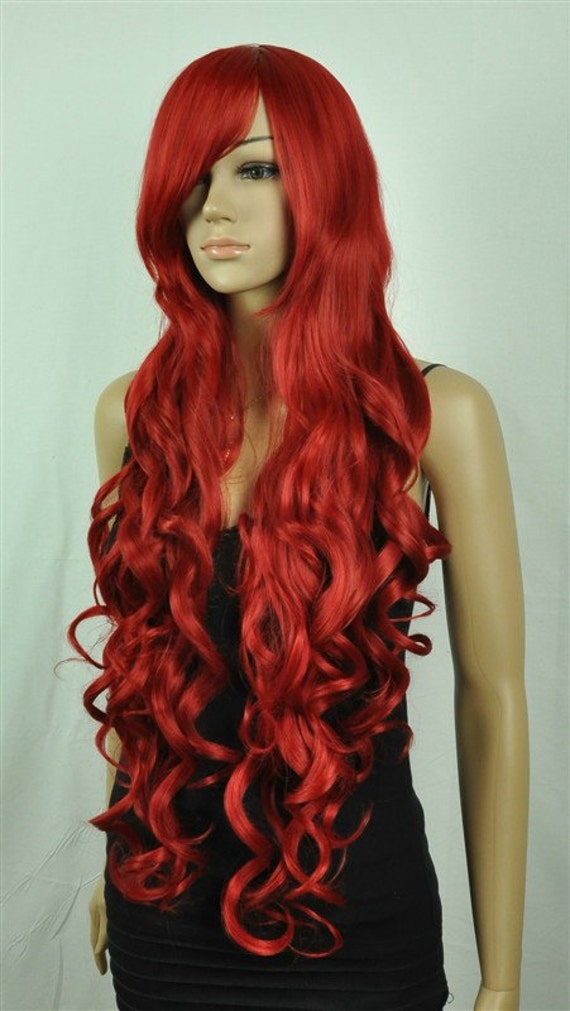 Fire // Very Long Red Synthetic Wig