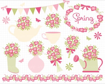 Spring Flower Bouquet / Mother's Day Clipart / Digital Clipart ...
