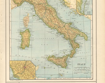 Popular items for vintage italy map on Etsy