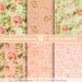 Floral Digital Paper Peach Digital Paper Pack Wedding