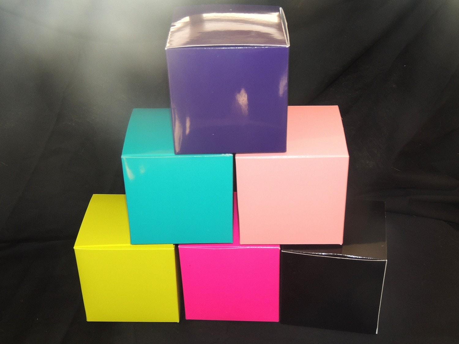 Lot of 30 4x4x4 Multi Color Fold and Tuck Gift Boxes Hot