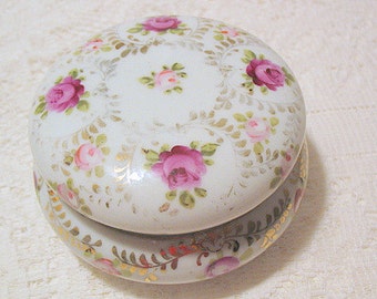 Popular items for antique powder boxes on Etsy