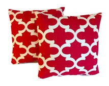 Red Throw Pillow Covers Two Red 20 X 20 Accent Pillows Throw Pillows ...