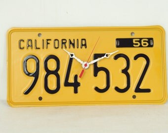 1956 California License Plate Wall Clock, Vintage, Brand New License ...
