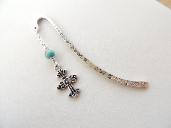 Cross Bookmark Religious Bookmark Beaded Bookmark Metal