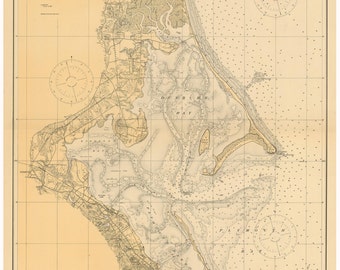 Hampton Roads 1915 Nautical Map Virginia Harbors 400 by Oldmap