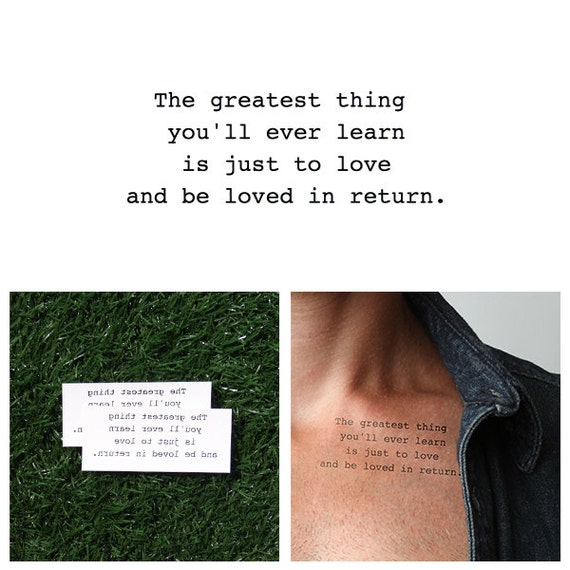 Life Lesson Temporary Tattoo Set of 2
