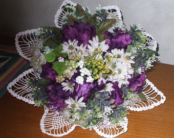 Silk flower arrangement | Etsy