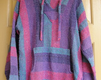 Damaged pink and purple 80s 90s Mexican Surfer Baja Pullover Hoodie ...