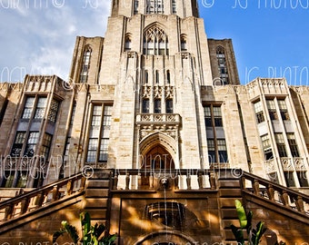 Items similar to Art Deco, Pittsburgh - Pitt University Cathedral of ...