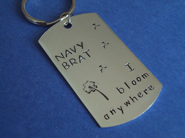 Military child keychain military brat and by StampsandCharms