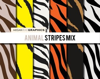 Animal Print Digital Paper Pack Zebra Print Leopard Print