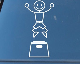 Crossfit Box jump Man Stick Figure Vinyl Decal. Bumper Sticker ...