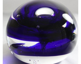 Cobalt Blue Paperweight: Handmade Glass Paperweight Containing a Cobalt ...