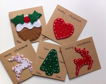 Popular items for felt christmas cards on Etsy