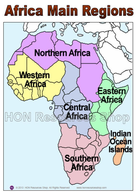 Regions Of Africa Map