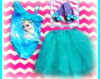 Elsa Dress, Elsa Swimsuit, Elsa Tutu, Frozen, Elsa, Birthday, Summer