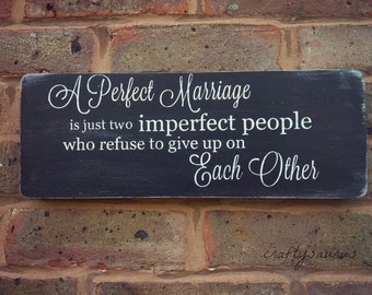 rustic personalised free-standing perfect marriage sign