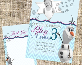 Articles uniques correspondant à olaf invitation | Etsy