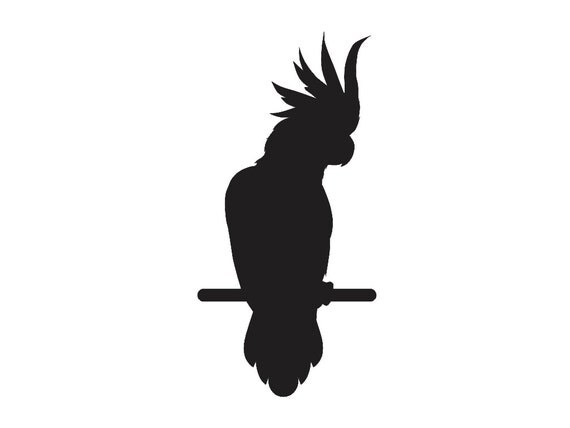 Cockatoo Silhouette Custom Die Cut Vinyl Decal Sticker