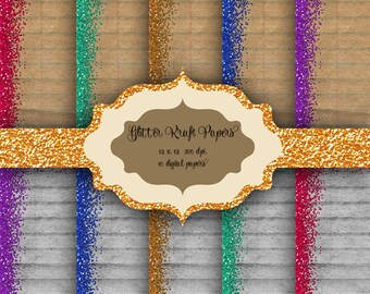 Pink & Black glitter digital paper Glitter by ItGirlDigital