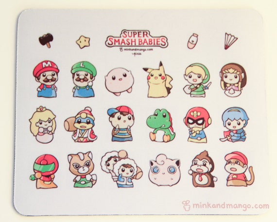 Super Smash Babies Mousepad by minkandmango on Etsy