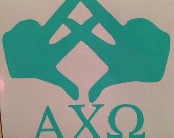 Alpha Chi Omega Hand Sign Decal in 3" or 4"