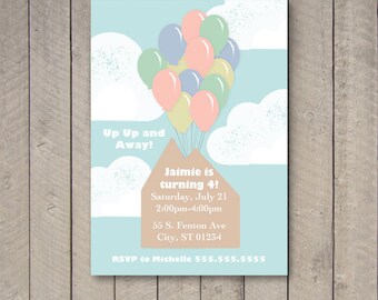 Up Birthday Invitation, Up birthday invite, Disney Pixar Up party ...
