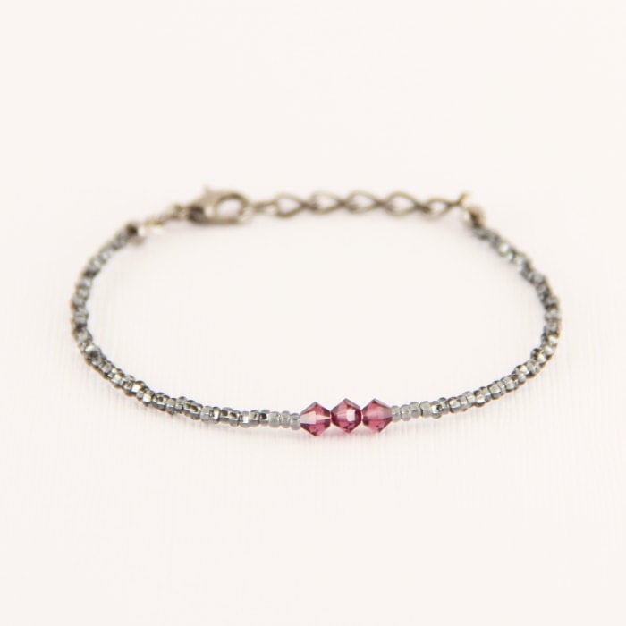 Birthstone Bracelet February Birthstone by ReelLineBracelets