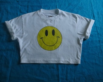 Popular items for smiley face crop top on Etsy