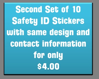 Safety ID Stickers for Kids by SafetyIDStickers on Etsy
