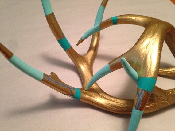Items similar to Hand Painted Deer Antlers Rustic Home Decor on Etsy