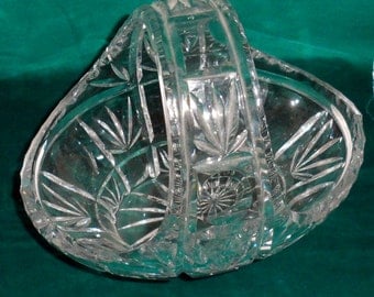 CZECHOSLOVAKIAN BOHEMIAN CRYSTAL Basket / Brilliant Cut / Stunning Cut ...