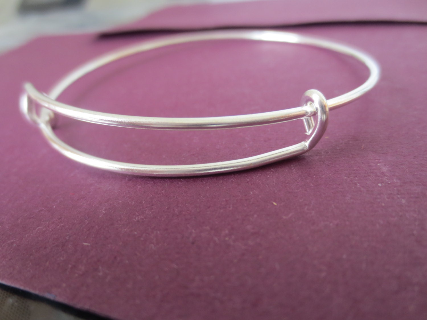 Set of 5 Silver Expandable Bracelet Adjustable Bracelet Bangle
