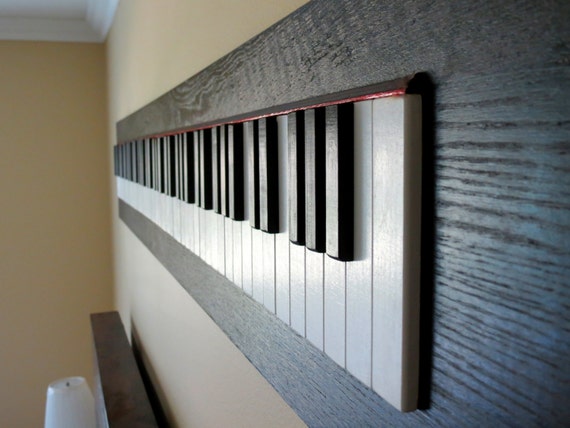 Items similar to Piano Keyboard - Wooden Wall Art on Etsy