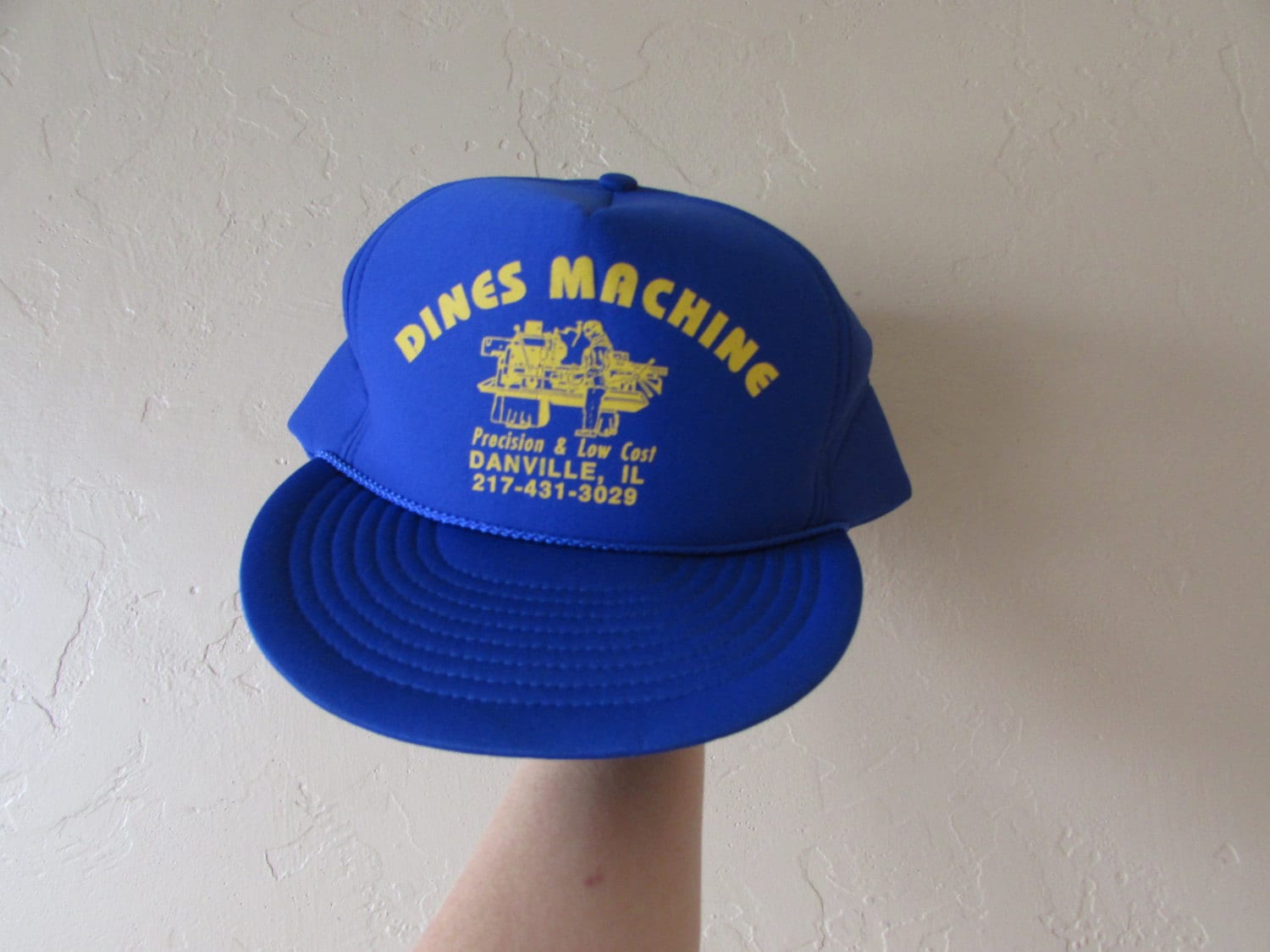 classic vintage 80s trucker snap back baseball cobalt blue cap hat with ...