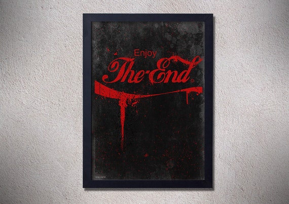 Digital print the end black red creepy horror blood goth art