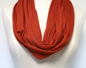 BURNT ORANGE Infinity Scarf - Brick Red Eternity Scarf - Loop Scarf ...