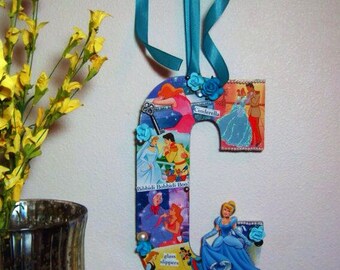 Items similar to SALE Hand Painted Wooden Letters- Disney Princess ...