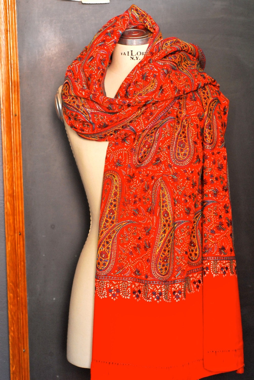 Vintage Stole, shawl, scarf, pashmina, Rajastahn, India, 1970, hand ...