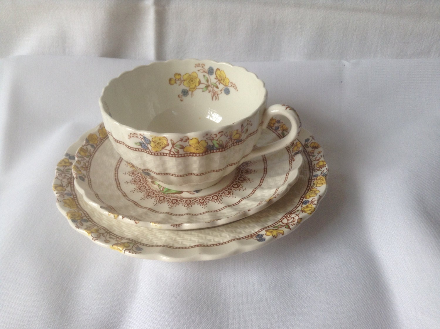 Vintage Copeland Spode Buttercup Pattern, Plate, Teacup & Saucer ...