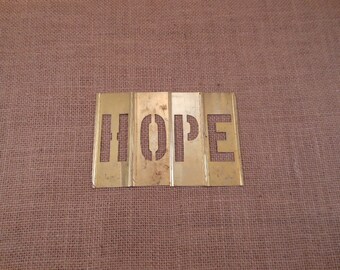 Vintage Brass Stencils - Hope Sign - Metal Stencil Letters